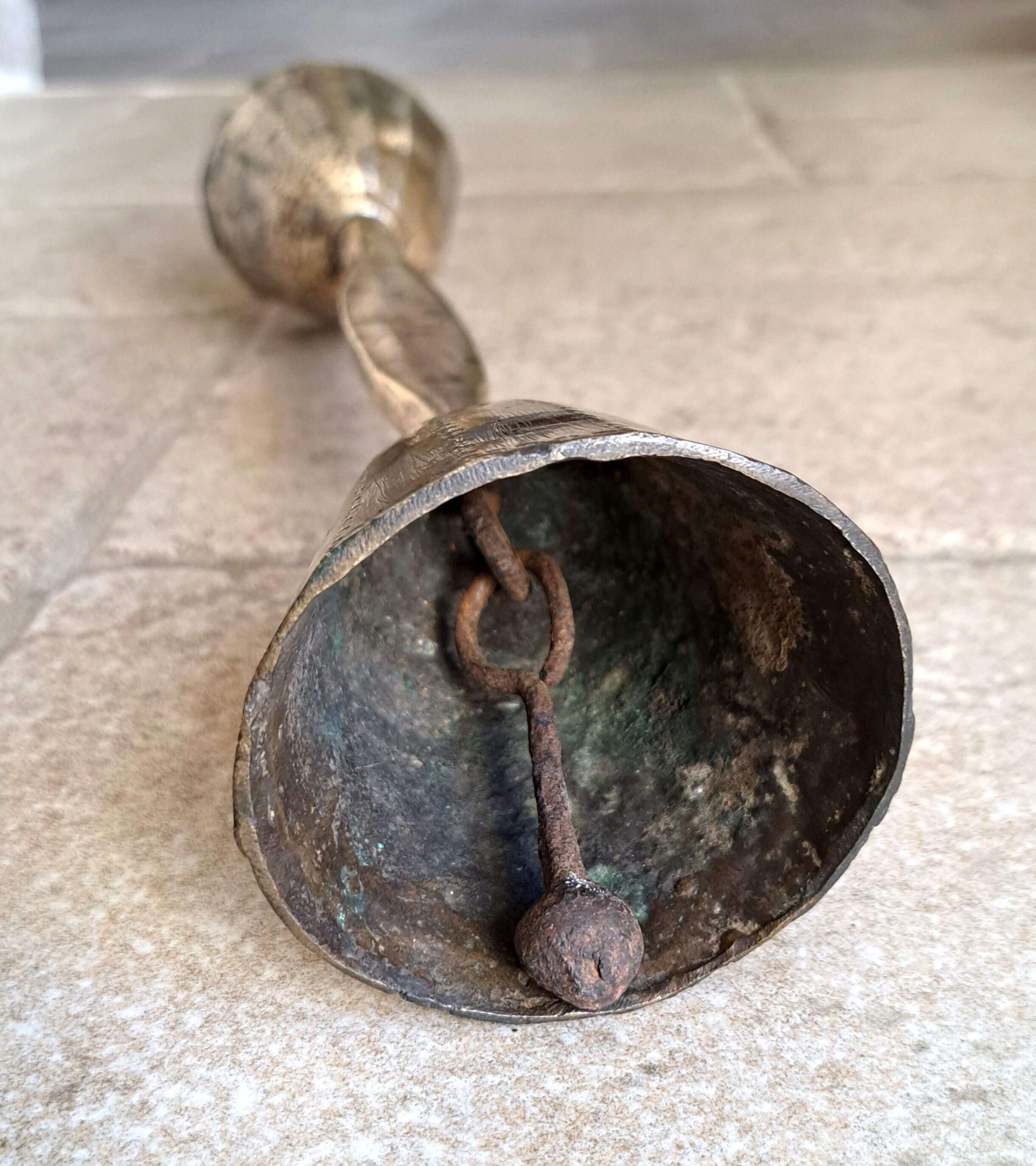 Very Beautiful, Rare, Antique, French, Solid Bronze, Double, Hand Bell ...