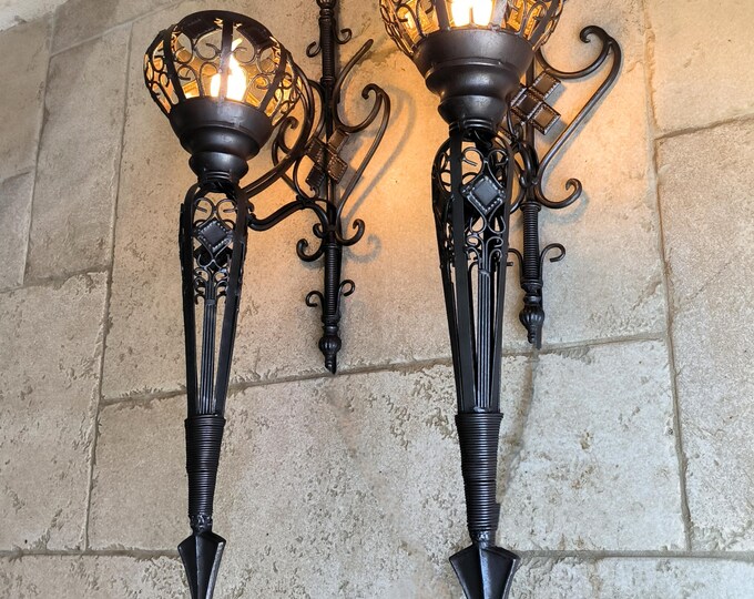 Magnificent Pair Of, Large, Antique, French, Medieval, Gothic Style ...