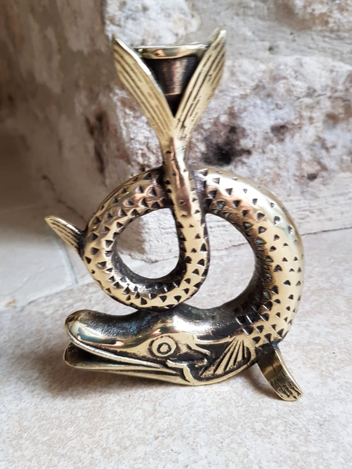 Beautiful, Small, Vintage, French, Bronze, Fish Candlestick - Etsy