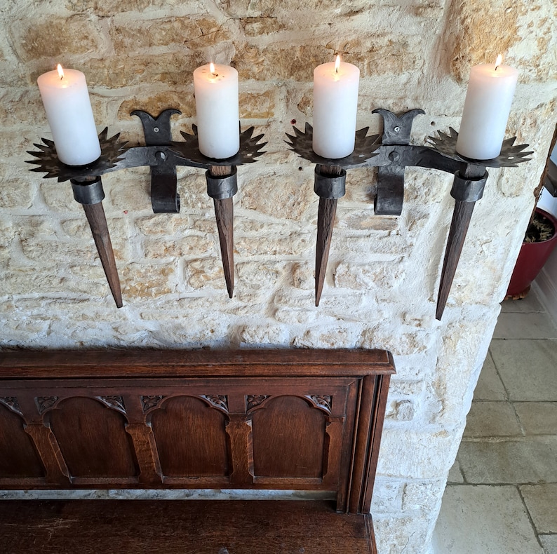 Pair of Magnificent, Large, Antique, French, Gothic, Medieval Style ...
