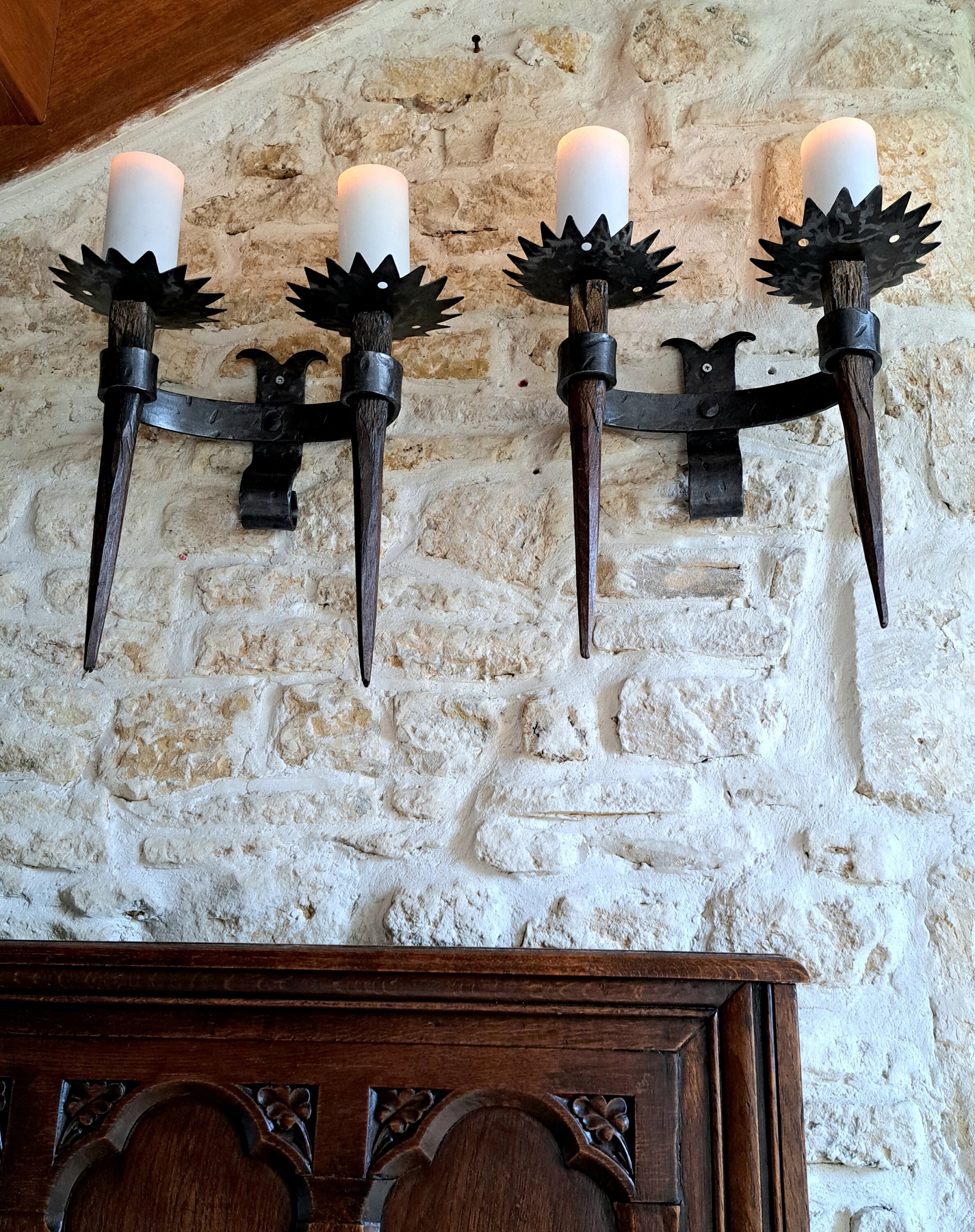 Pair of Magnificent, Large, Antique, French, Gothic, Medieval Style ...