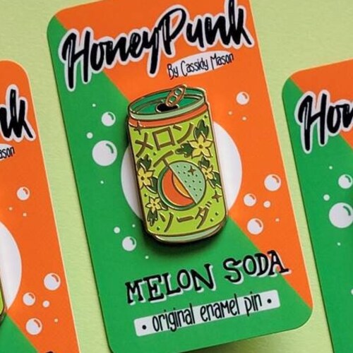 Melon Japanese Soda Enamel Pins Ramune Soda Pin Enamel Pin - Etsy