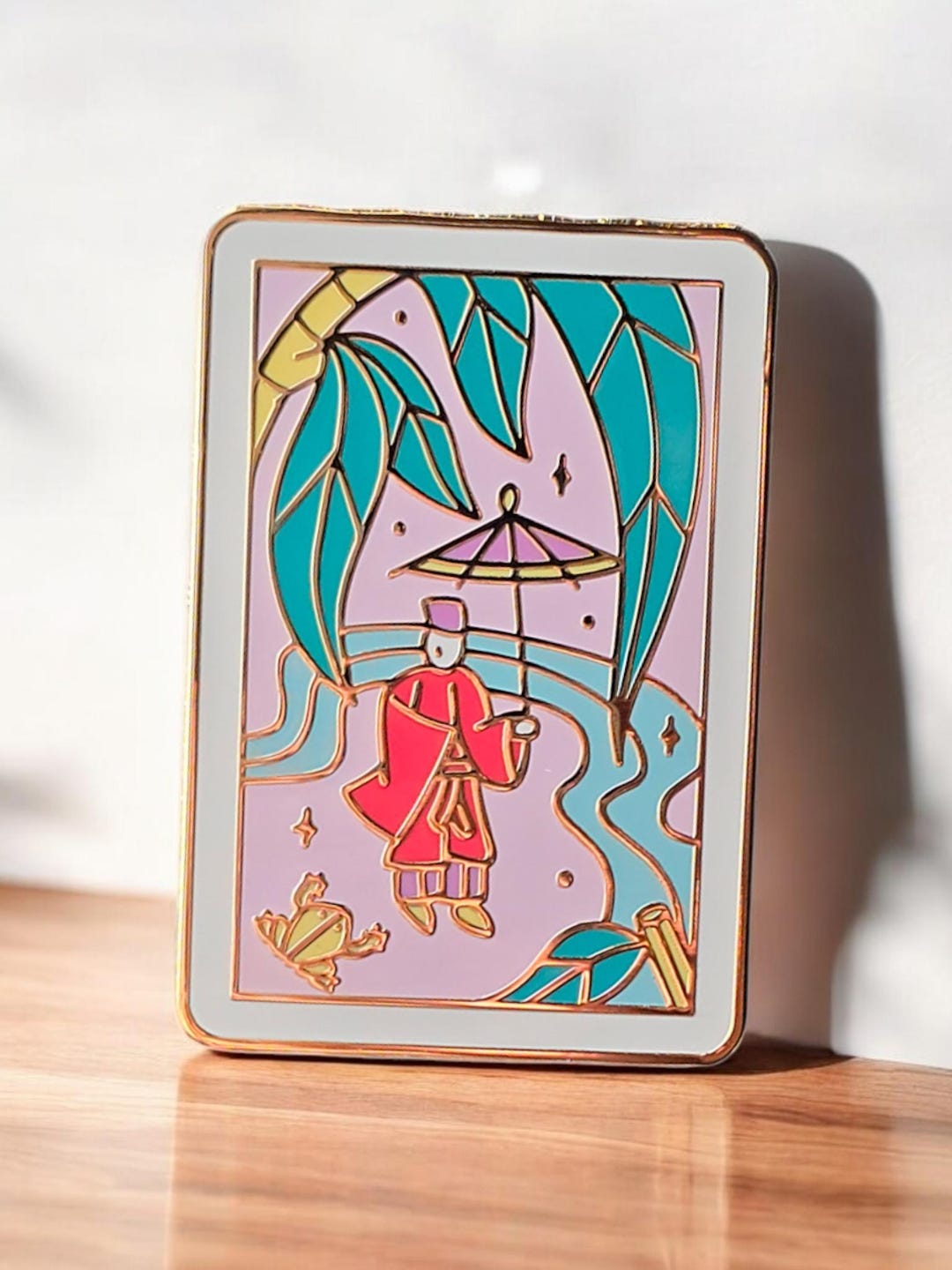 NOVEMBER Rain Man Koi-koi Hanafuda Card-style Cute Hard Enamel Pin ...