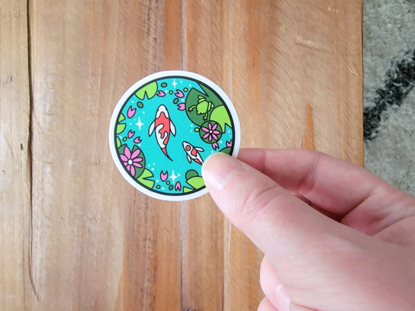 Koi Pond Stickers Die Cut Skateboard Stickers Laptop Sticker | Etsy