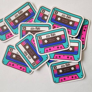 80s Hits & 90s Hits Retro Cassette Vinyl Stickers, Die Cut Skateboard ...