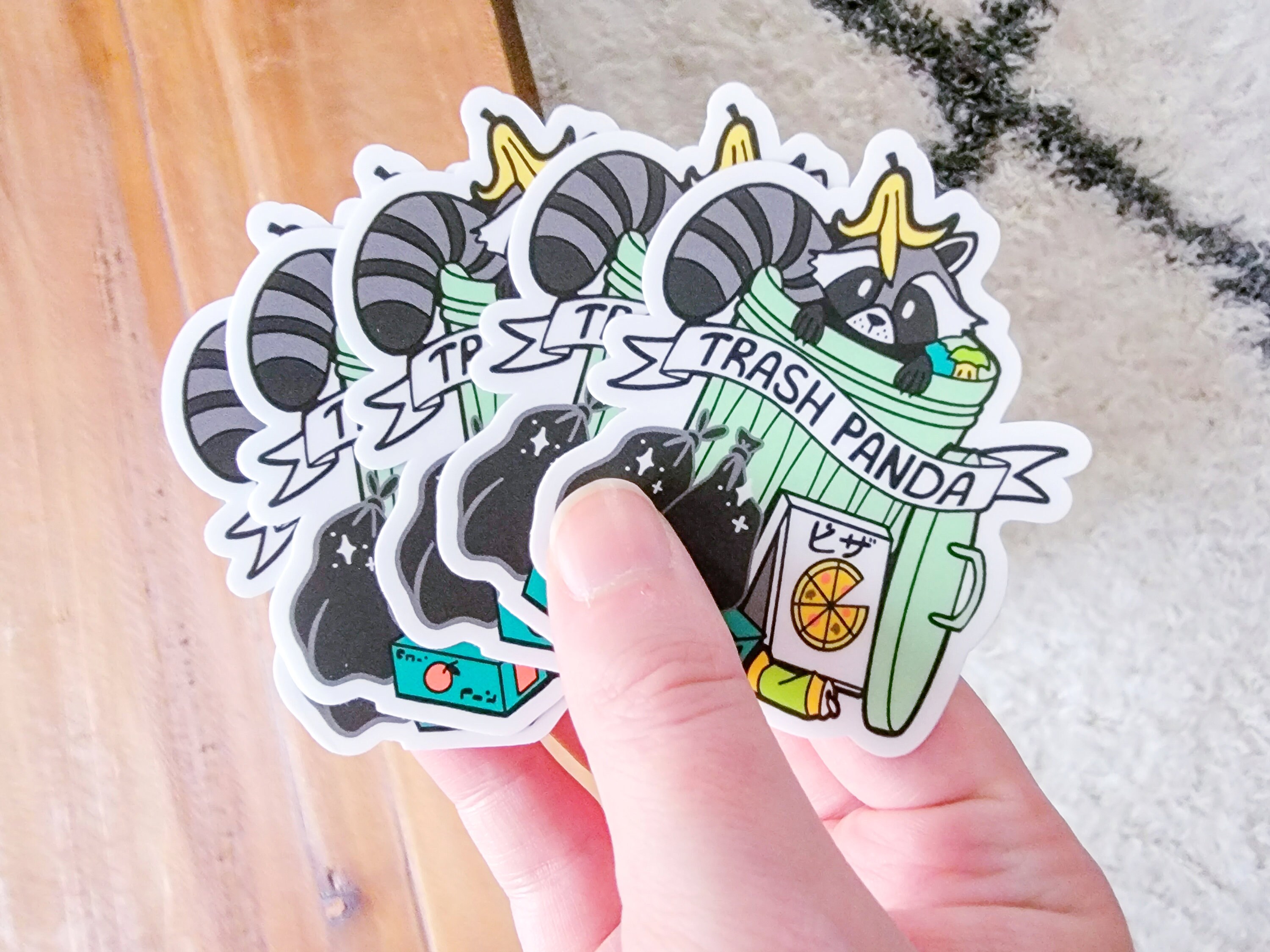 Trash Panda Cute Raccoon Stickers, Die Cut Skateboard Stickers, Laptop ...