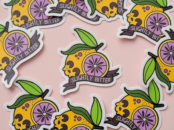 Slightly Bitter Skull Lemon Stickers Die cut skateboard | Etsy