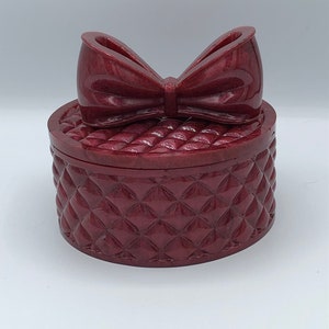 Bow Trinket Box - Makeup Accessories - Bows, Quilted, Candy Dish ...