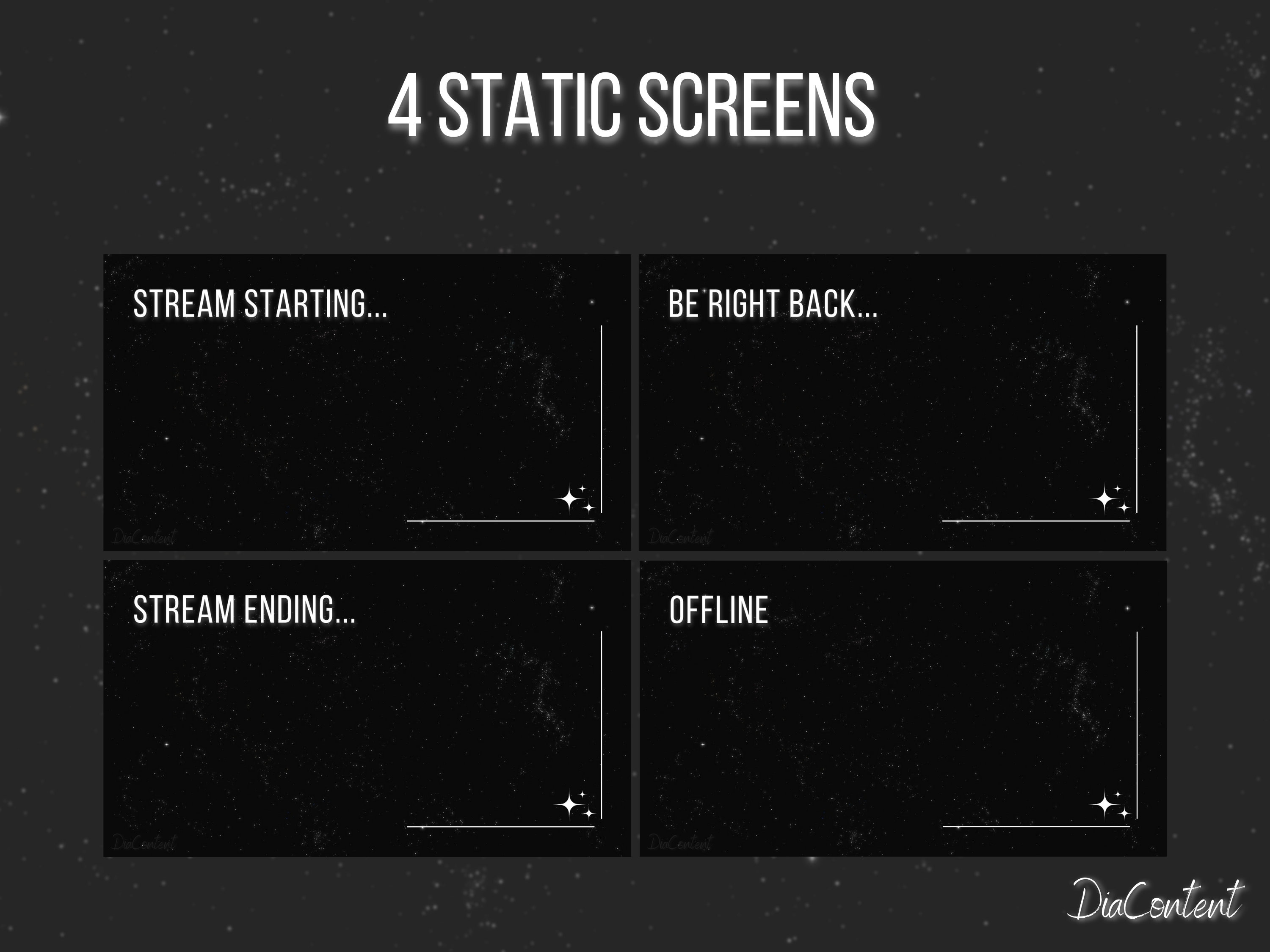 ANIMATED Outer Space Twitch Overlay | Stars, Galaxy, Black & White ...