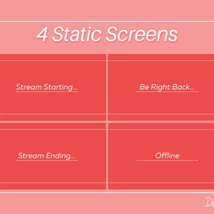 ANIMATED Classic Red Overlay Set | Simple, Red & White Twitch Stream ...