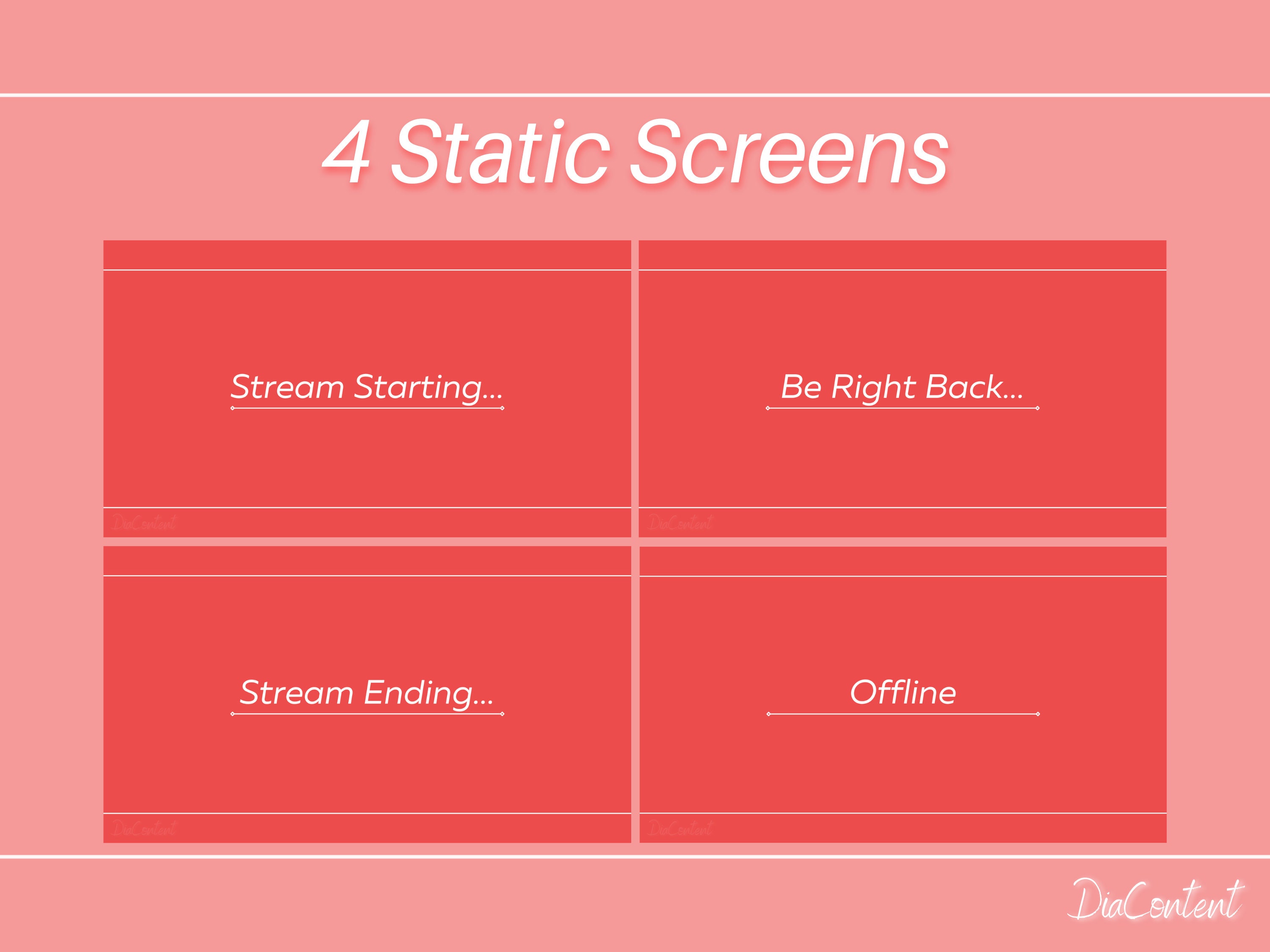 ANIMATED Classic Red Overlay Set | Simple, Red & White Twitch Stream ...