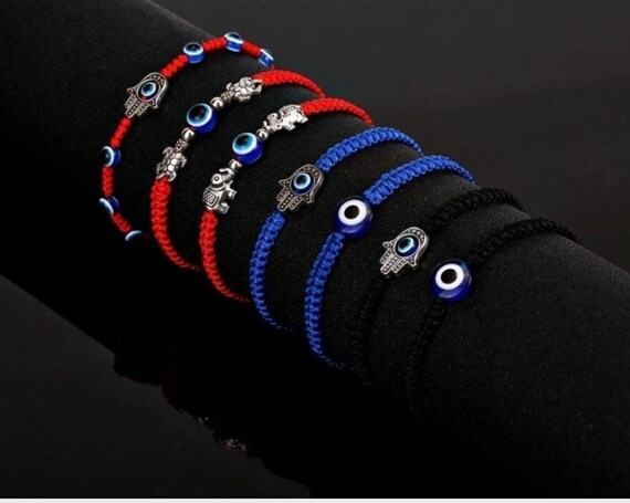 Evil Eye Bracelet Blue Eye Red String Adjustable Bracelet - Etsy