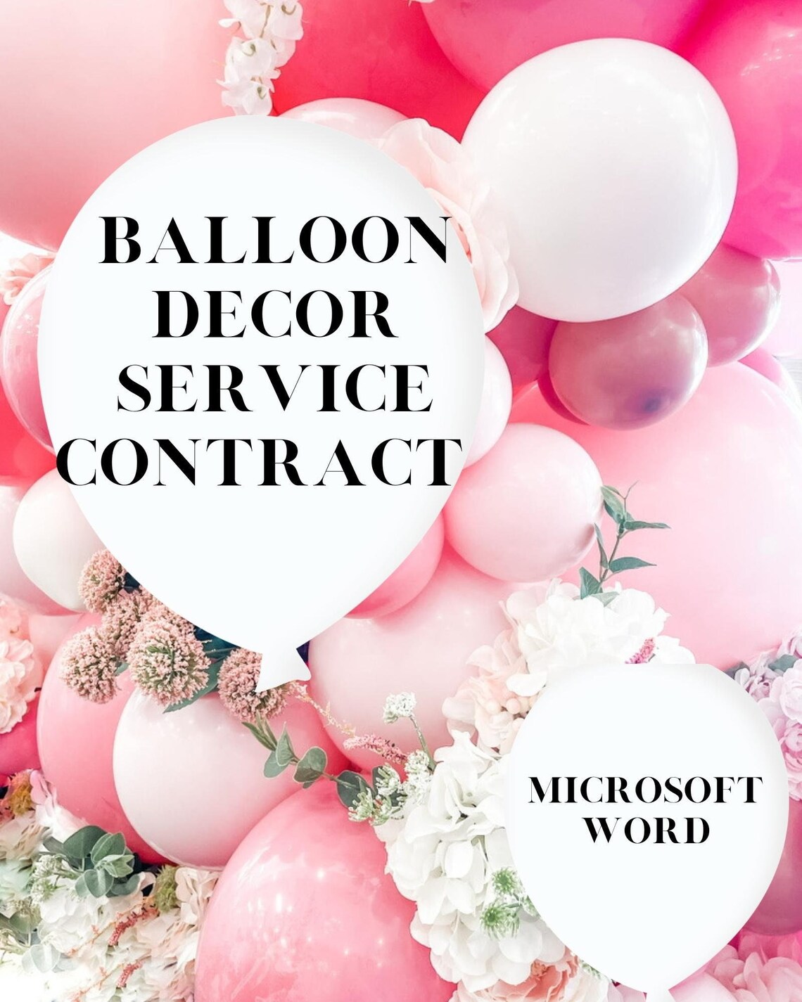 Balloon Decor Contract, Balloon Service Contract, EASY to Edit in WORD ...