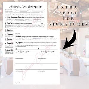 Venue Rental Contract Agreement EASY to Edit DIGITAL DOWNLOAD Word Doc ...