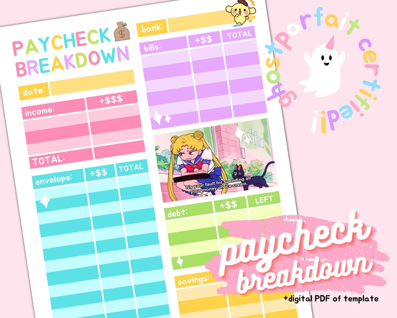 Paycheck Breakdown Tracking Sheet: PDF Digital Template and - Etsy