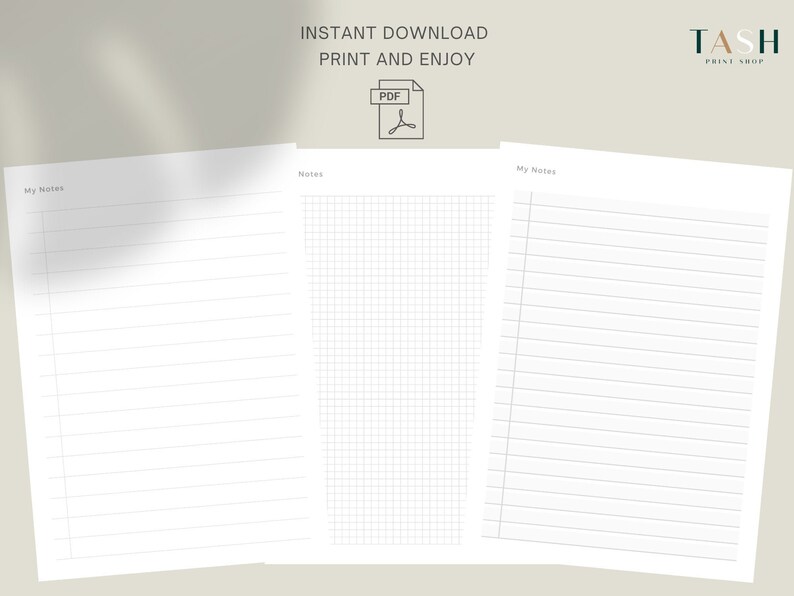 Printable Lined Paper / Graph Paper / Notebook Journal Dotted Paper ...