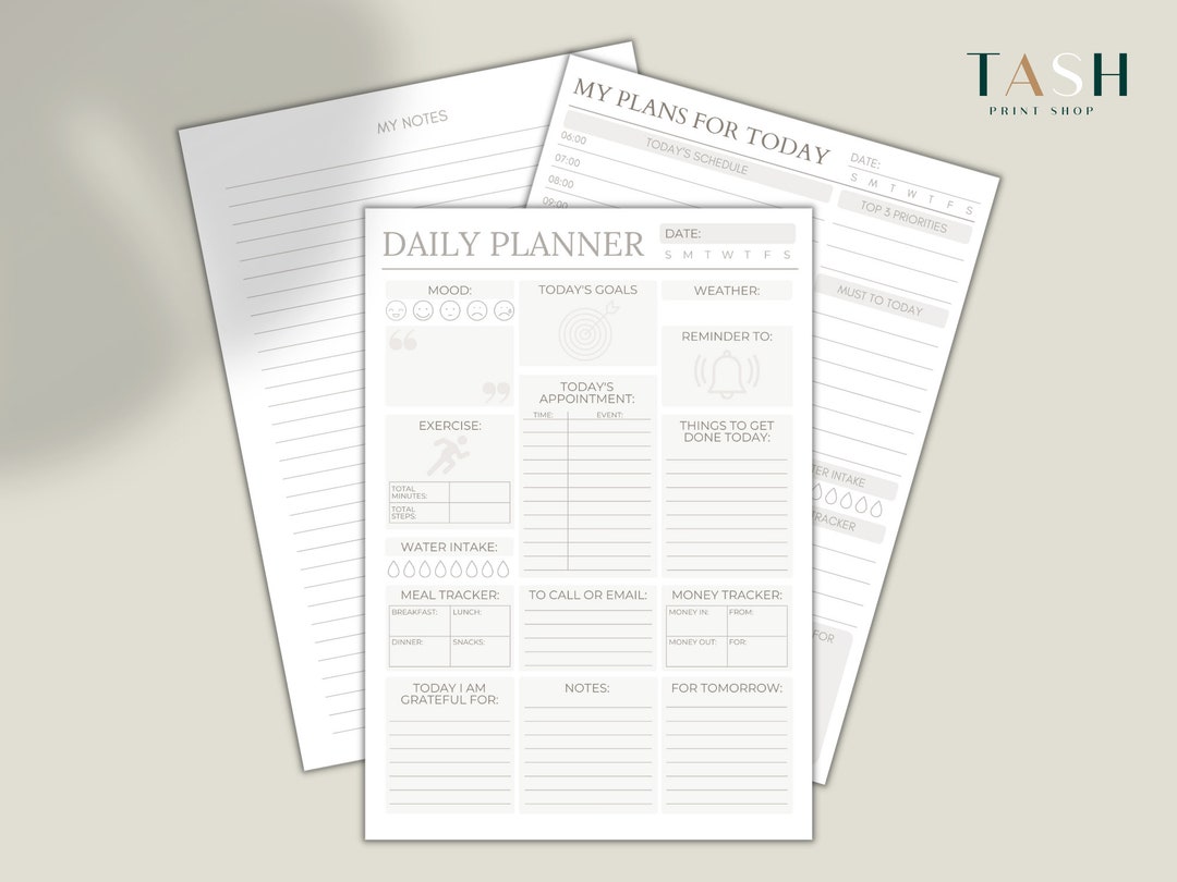 24 Hour Daily Planner Printable, 3 Pages/ Daily to Do List for Work ...