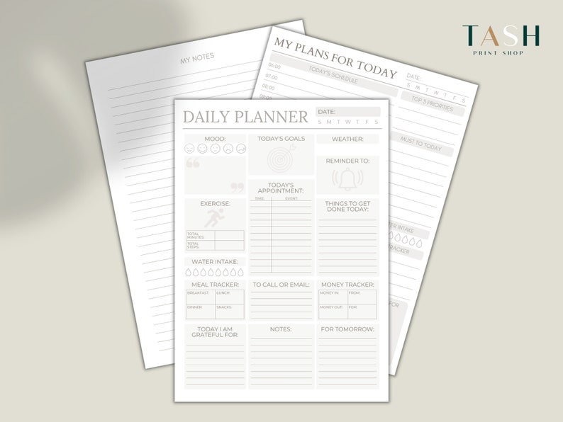 24 Hour Daily Planner Printable, 3 Pages/ Daily to Do List for Work ...