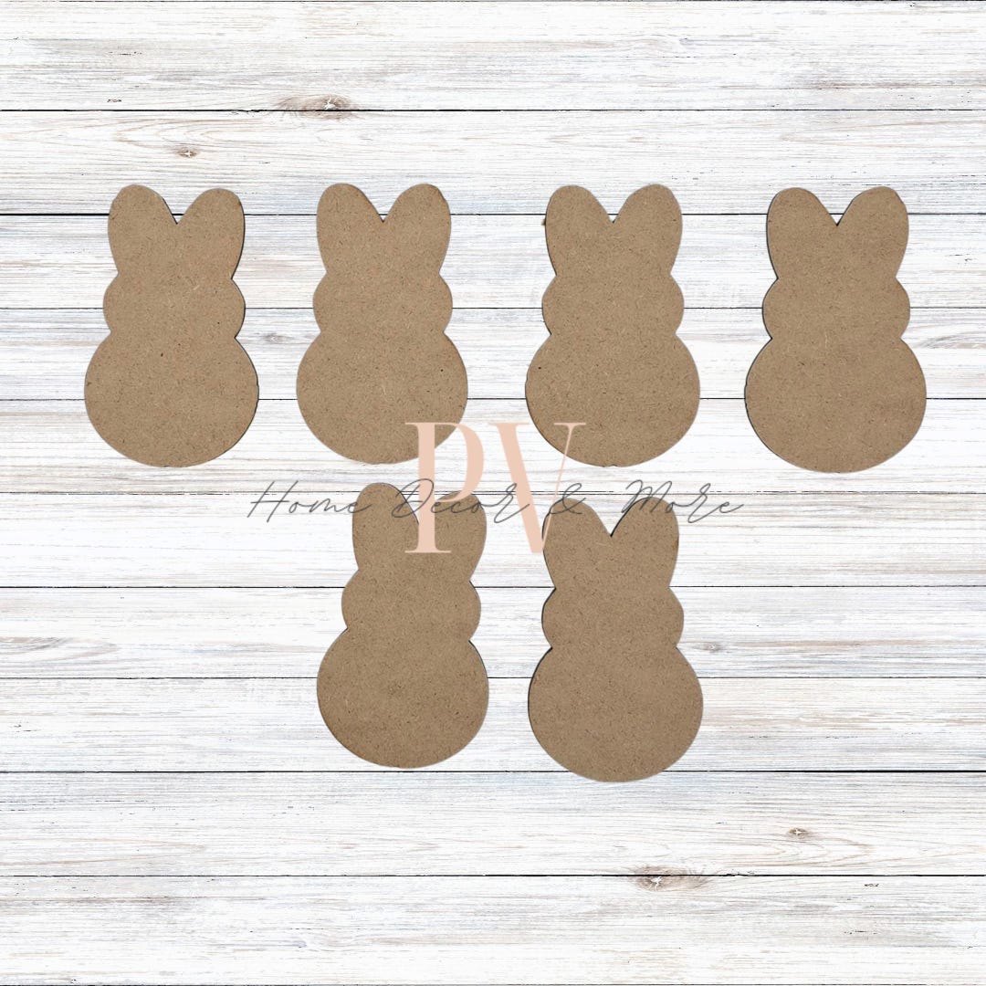 Set of 6 MDF Bunny Cutouts: DIY Easter Craft Project - Etsy