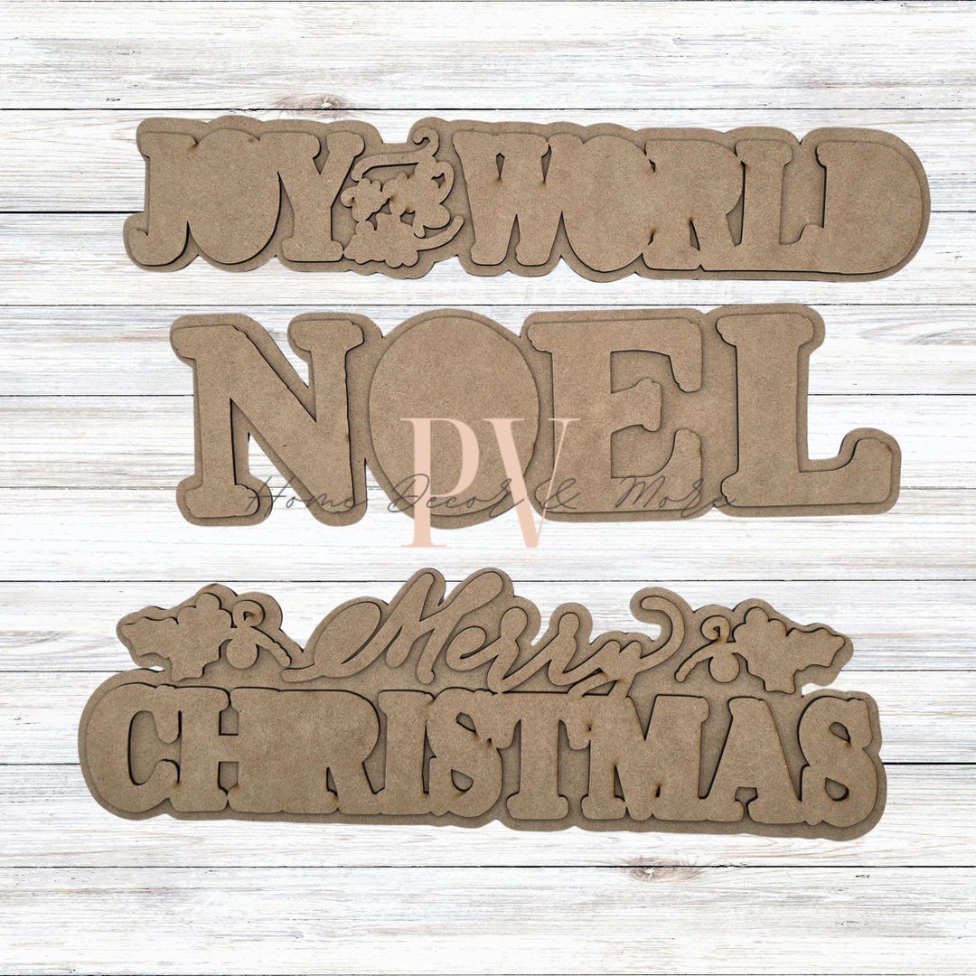 Merry Christmas Noel Laser Cutouts, DIY Paint Project, Laser Cutout ...