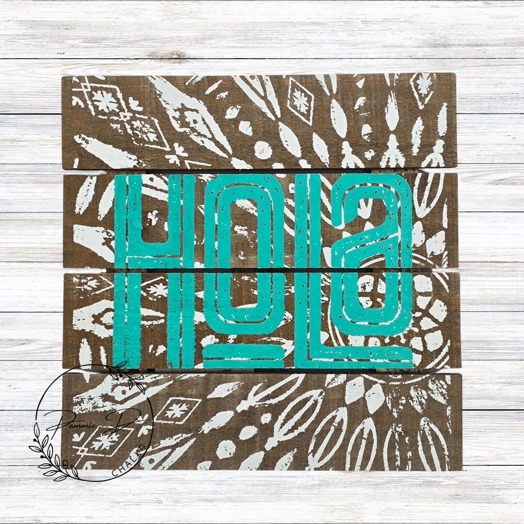 Hola Box Frame, Hello Wall Art, Gingham Wall Art, Fun Home Decor ...