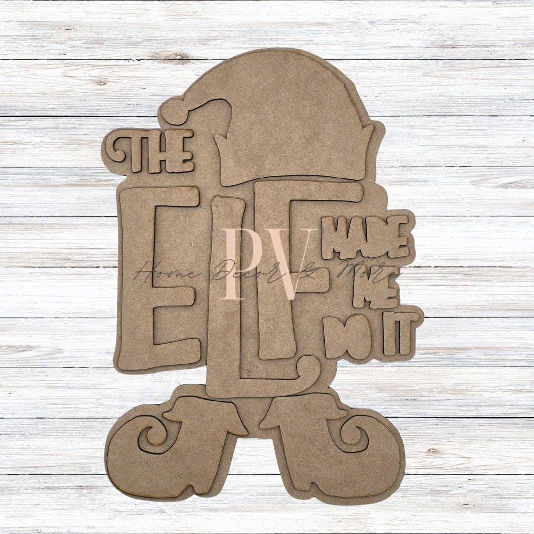 The Elf Laser Cutouts, DIY Paint Project, Laser Cutout, Wooden Shape ...