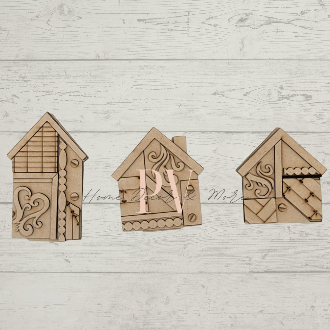 Vintage MDF Standing House Cutouts: Laser Cut Everyday Decor - Etsy