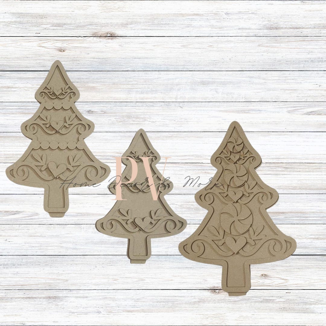 Gingerbread Christmas Tree Cutouts: Laser Cut MDF Holiday Crafts - Etsy