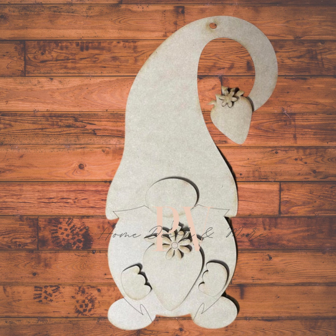Hanging Strawberry Gnome Cutout, DIY Paint Project, Laser Cutout ...