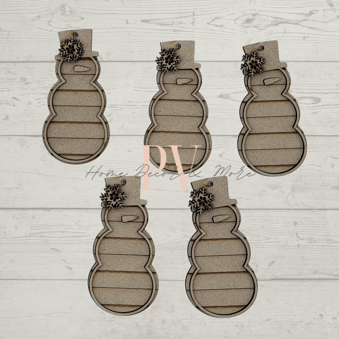 Snowman Garland Cutouts, Laser Cutout, Snowman Craft, Farmhouse Decor ...