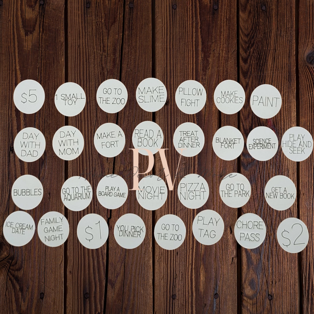 Reward Token Cutouts, Laser Cutout, Gift for Kids, Summer Fun, Reward ...