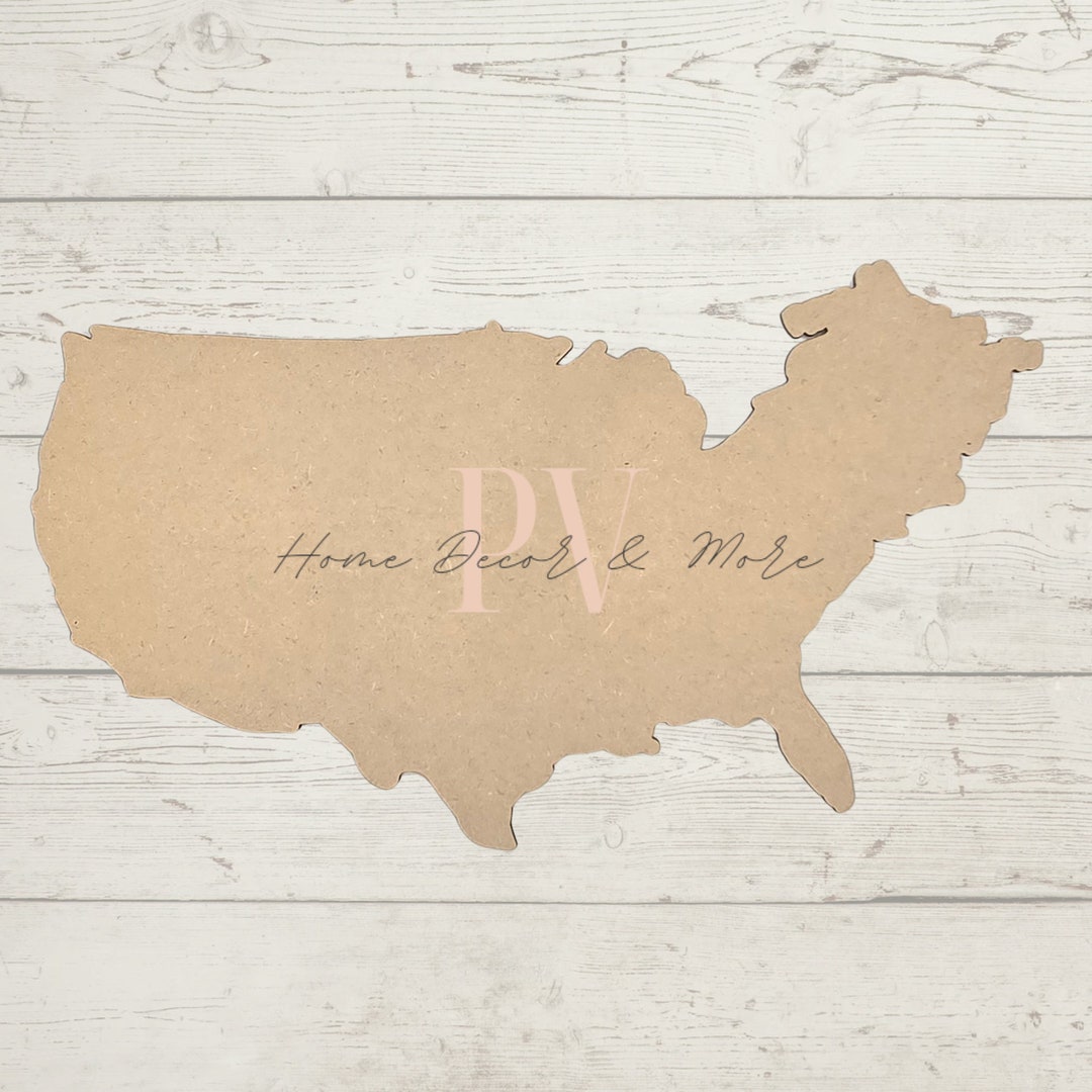 Map of the United States Laser Cutout, DIY Paint Project, Patriotic ...