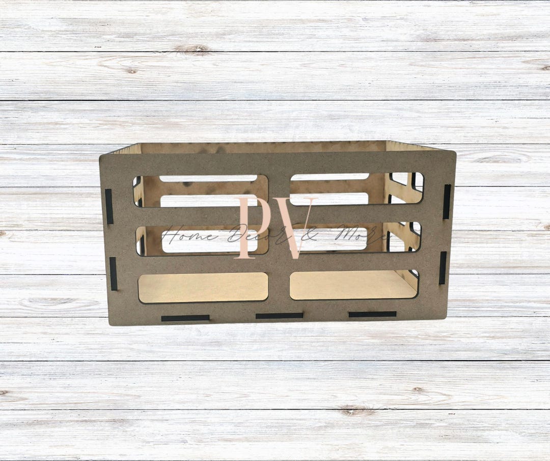 Laser Cut Wooden Crate Blank: MDF Storage Box, Shelf Sitter - Etsy