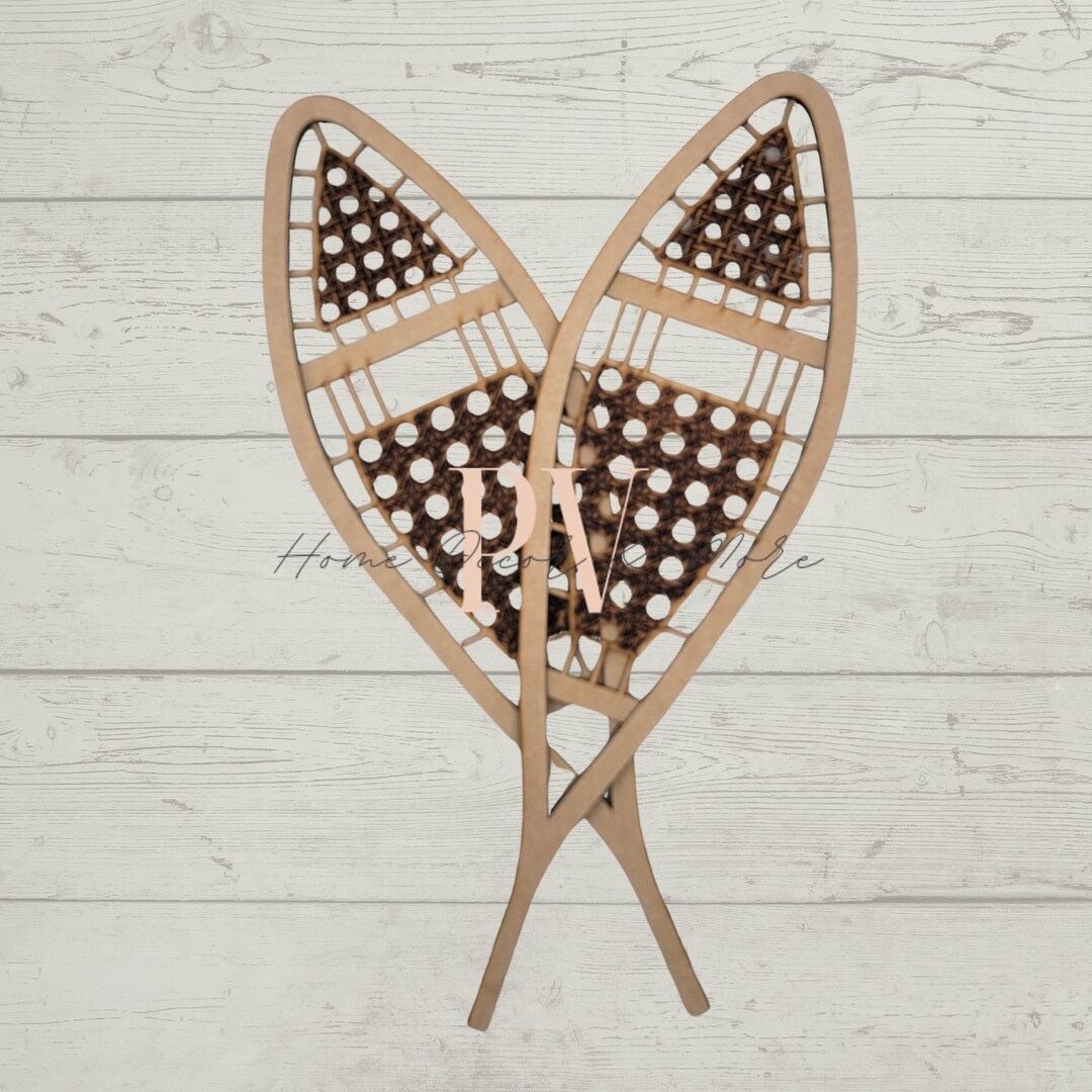 Layered Vintage Snowshoe Cutouts, Laser Cutout, Snowman Craft ...
