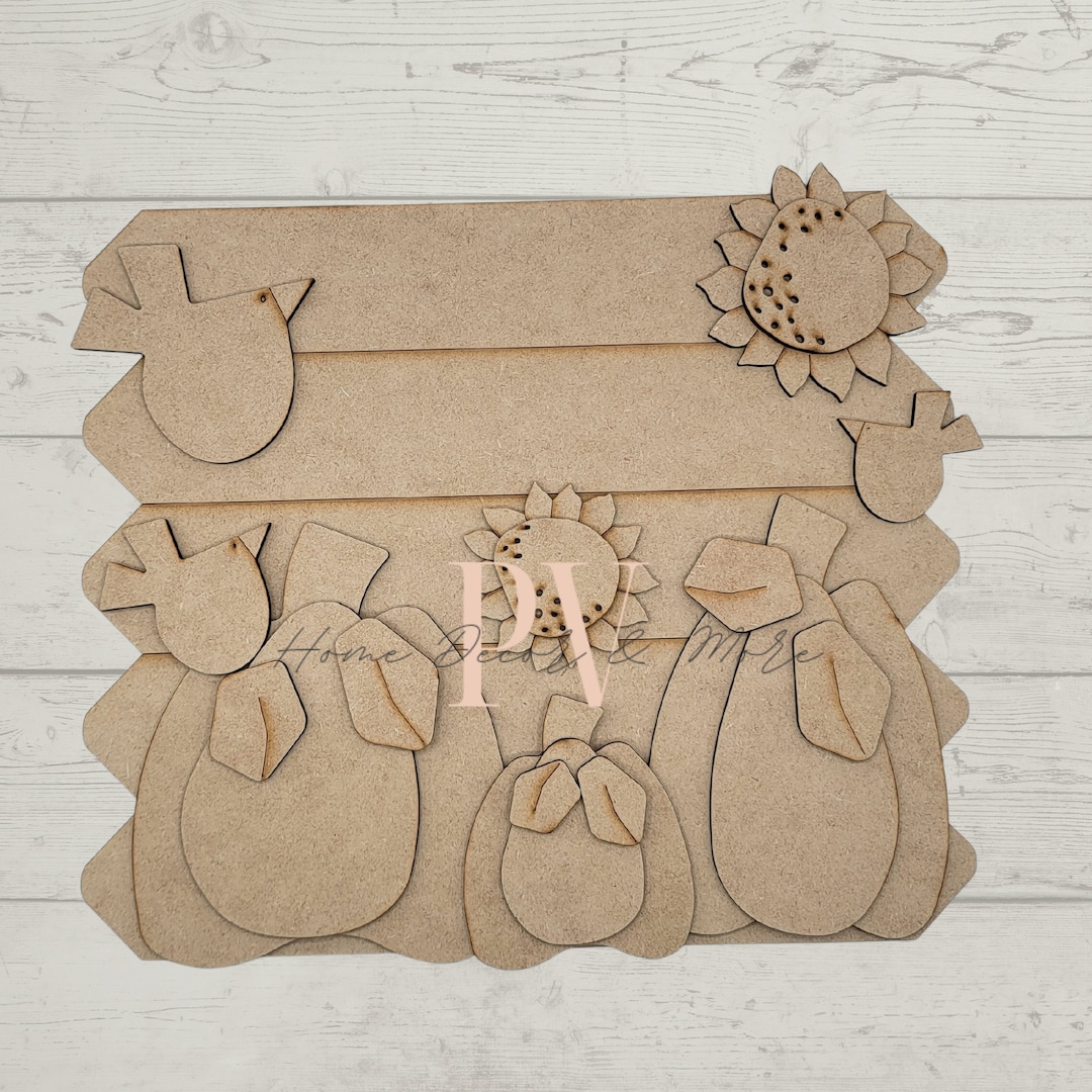 Laser Cut Shiplap Sign: Pumpkins & Birds, Fall Decor - Etsy