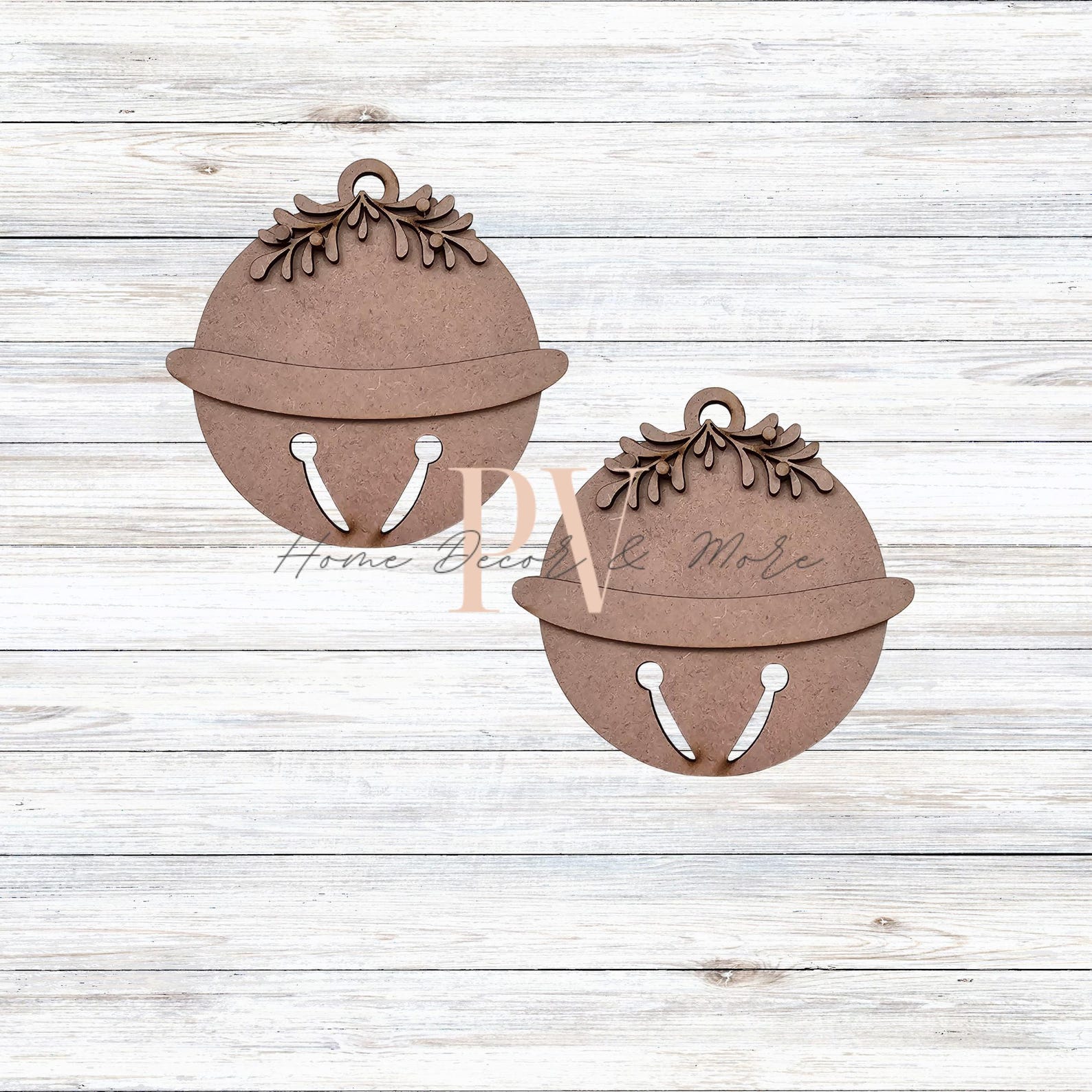 Jingle Bell Christmas Ornaments: Laser Cut MDF DIY Craft - Set of 2 - Etsy
