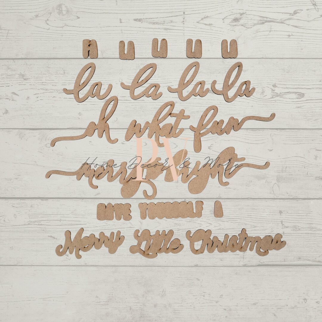 Merry & Bright Christmas MDF Cutouts: DIY Holiday Decor - Etsy