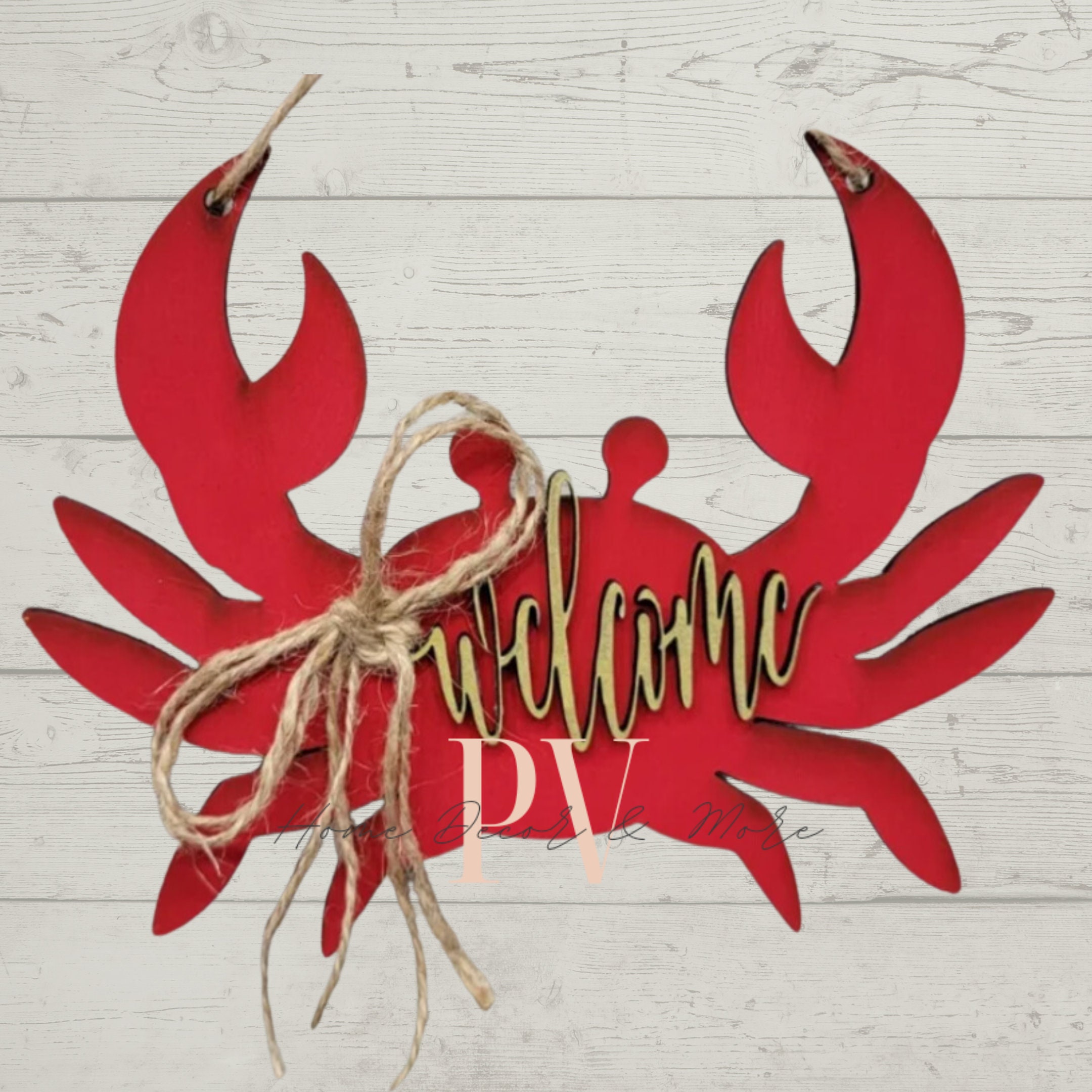 Blank Crab Welcome Sign, Laser Cutout, Summer Decor, DIY Paint Project ...