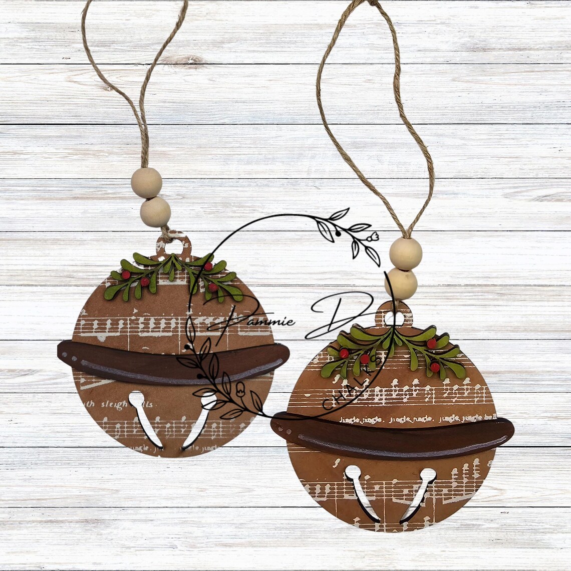Jingle Bell Christmas Ornaments: Laser Cut MDF DIY Craft - Set of 2 - Etsy