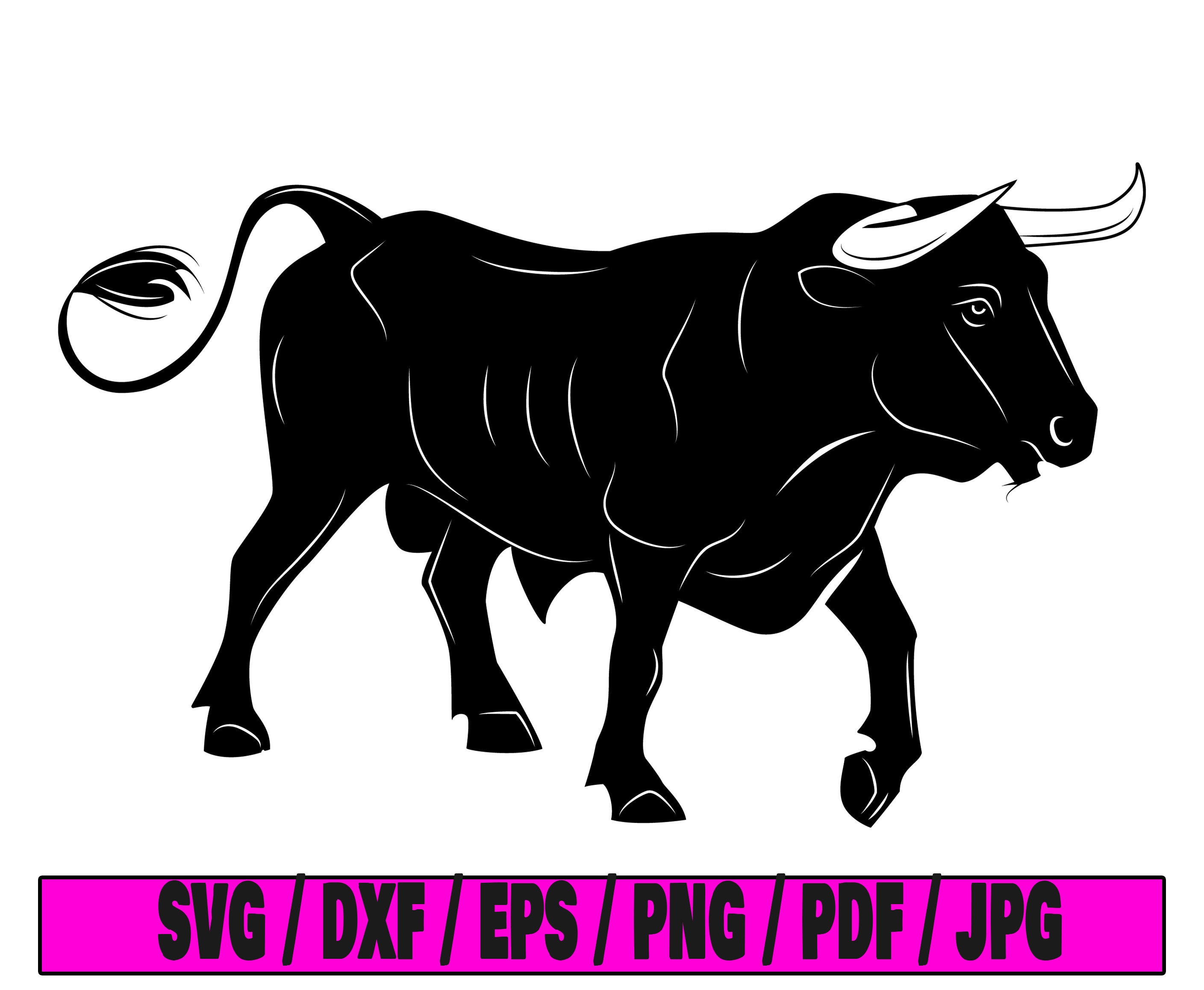 Bull Svg, Bull Silhouette Svg, Svg Cut File, Cow Svg - Etsy