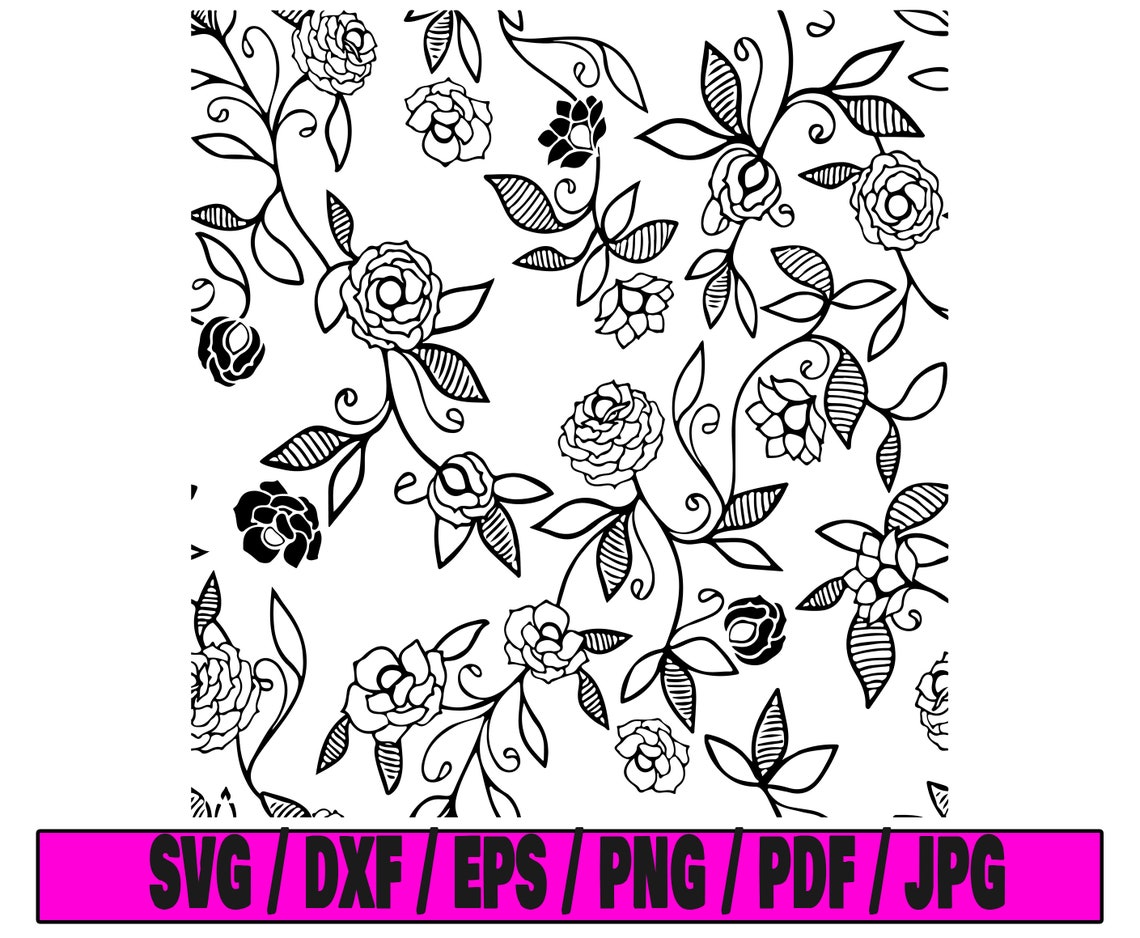 Flower Pattern Svg #2, Svg Cut File, Pattern Svg, Floral Svg, Floral ...