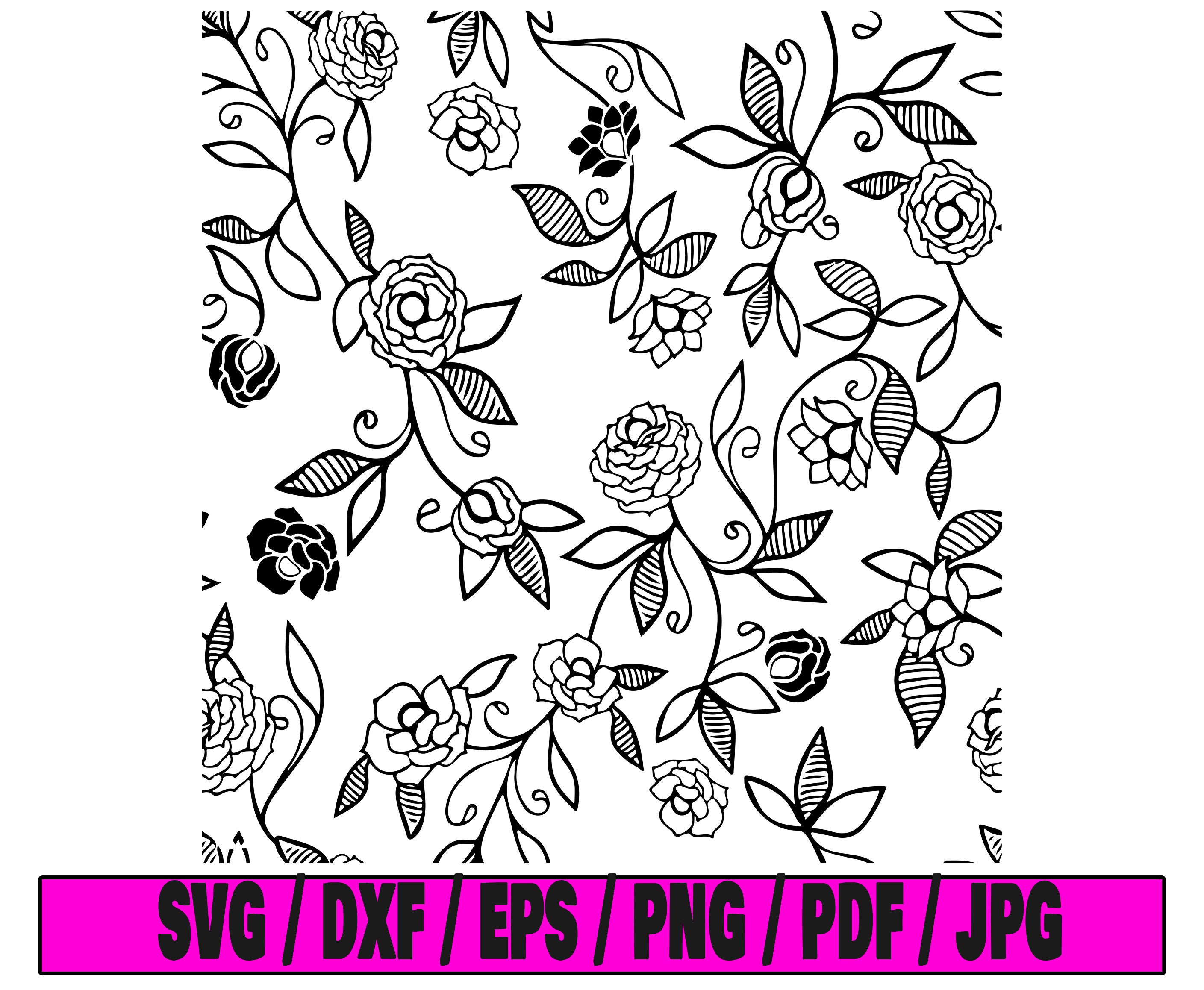 Flower Pattern Svg #2, Svg Cut File, Pattern Svg, Floral Svg, Floral ...