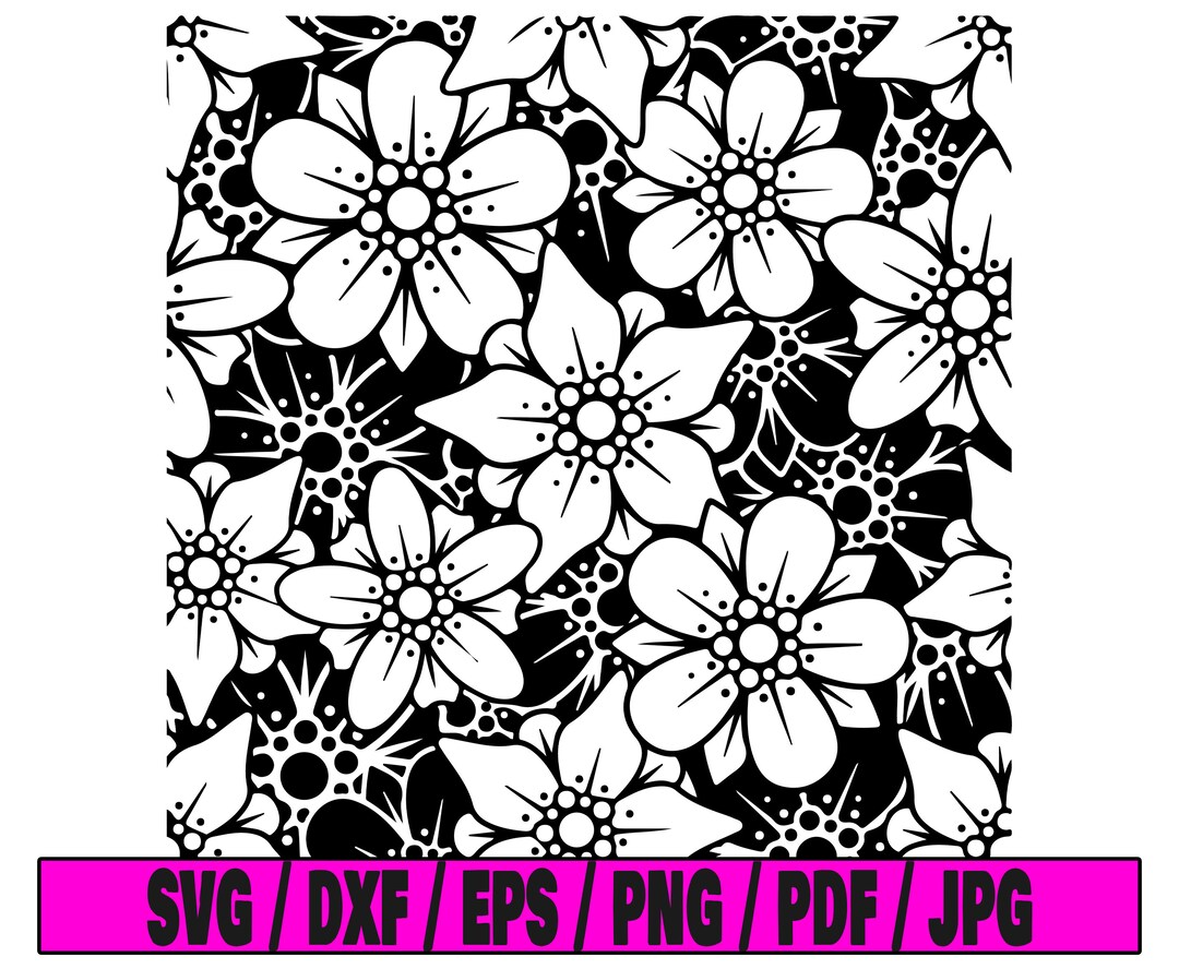 Seamless Pattern Svg, Floral Pattern Svg Cut File, Pattern Clipart, Svg ...