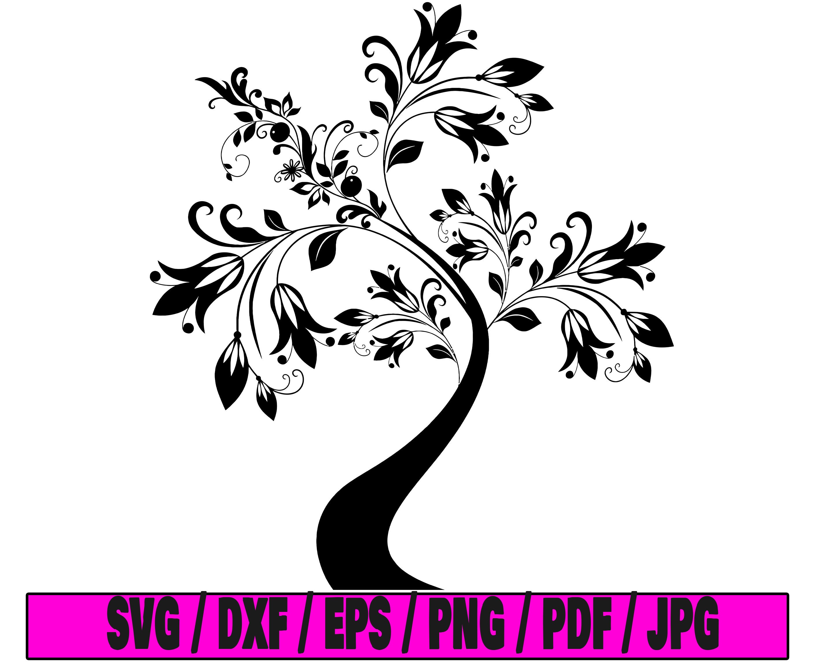 Baum svg Blumen svg Baum Silhouette svg Baum geschnitten - Etsy Schweiz
