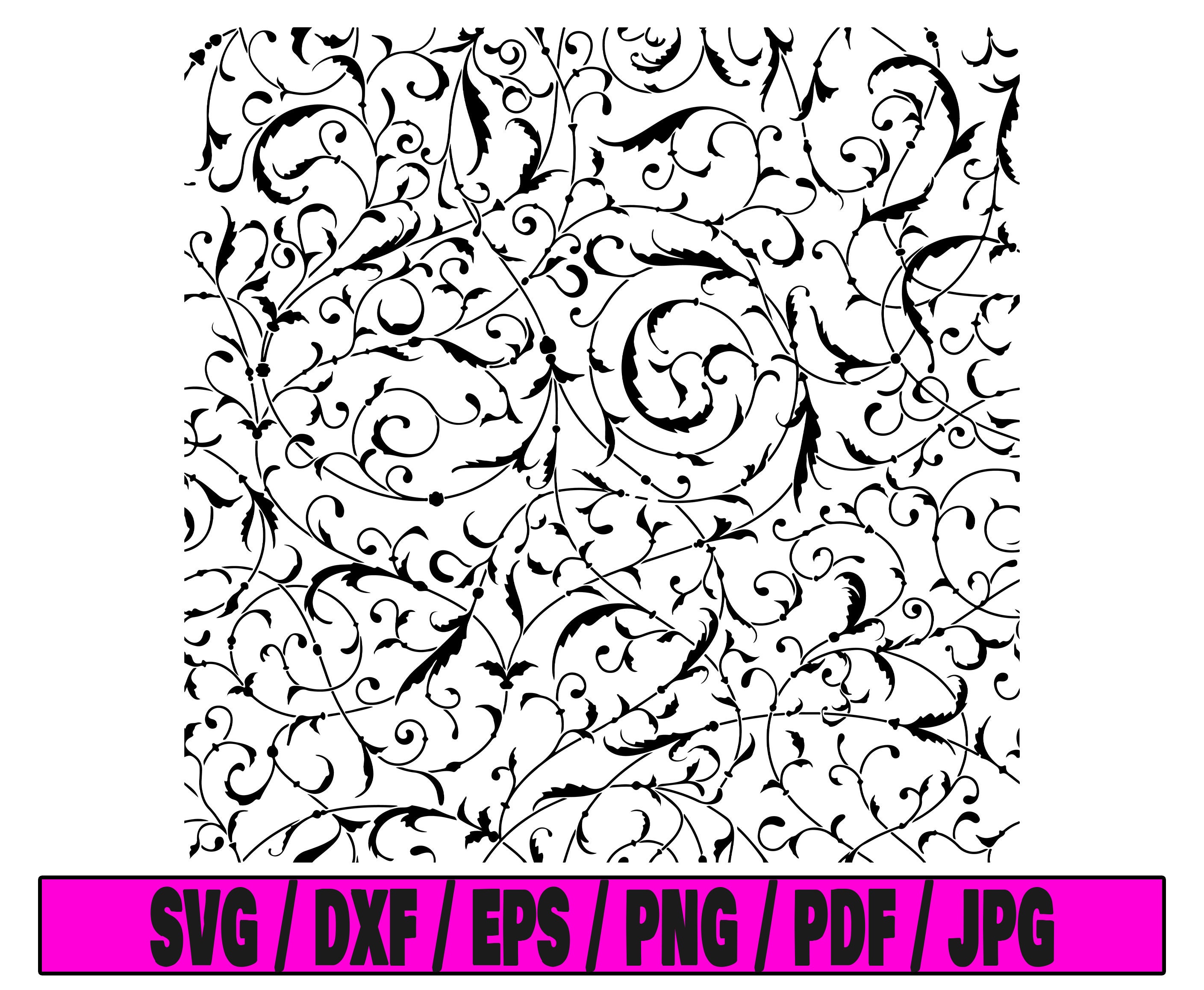 Branch Pattern Svg, Seamless Pattern Svg, Pattern Svg, Damask Svg ...