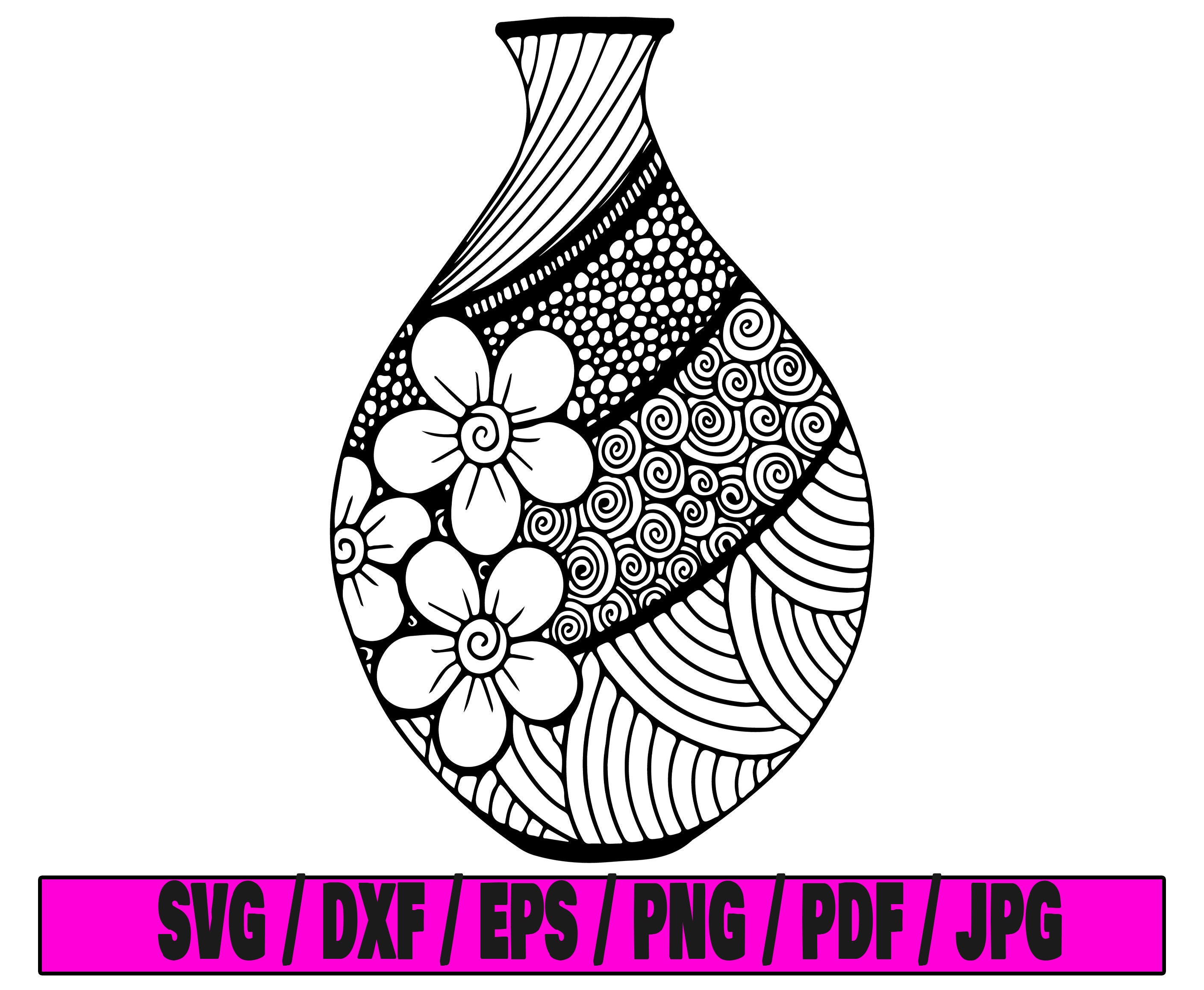 Vase svg, Vase floral svg, Vase Muster svg - Etsy.de