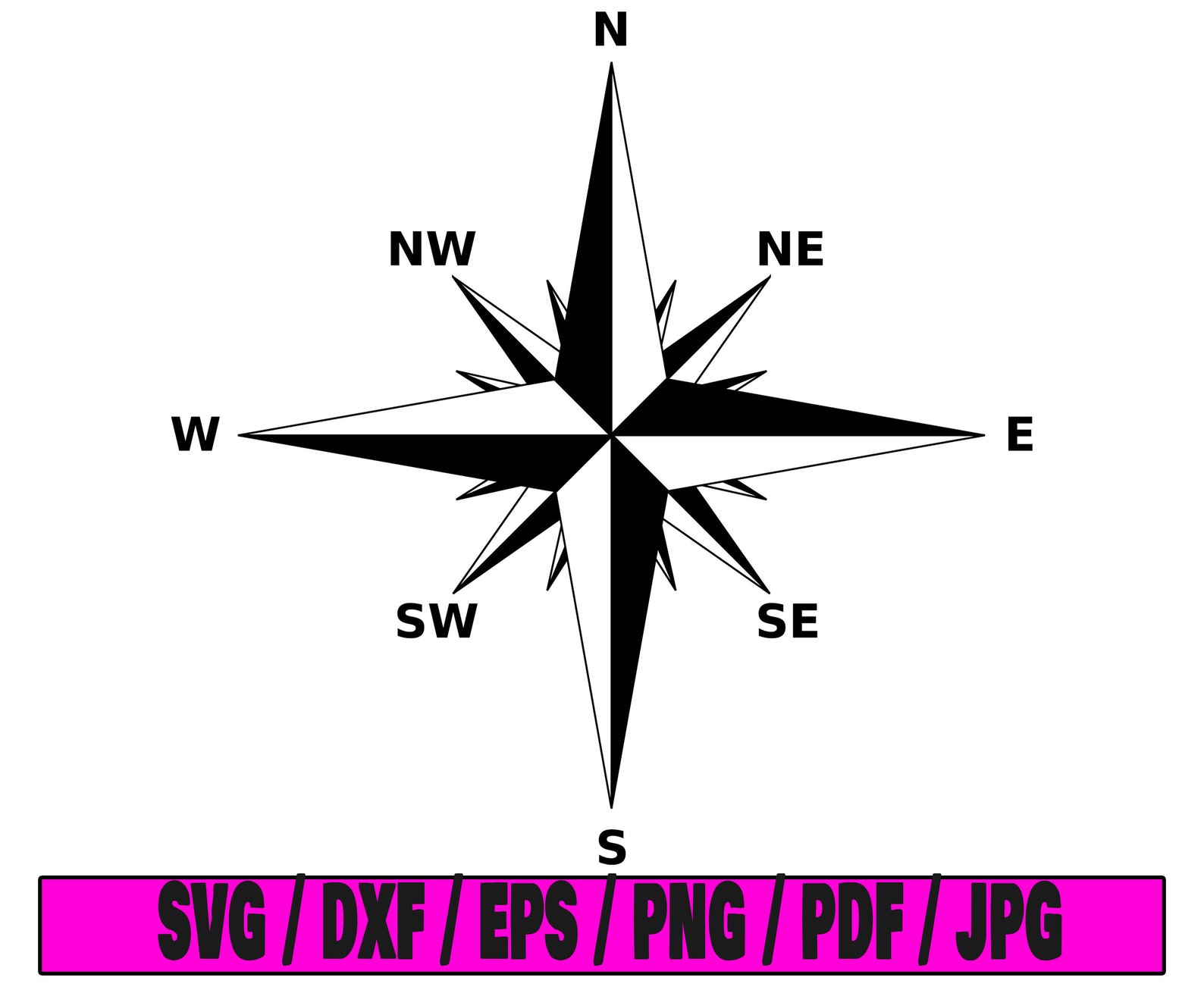 Compass Rose Svg, Compass Svg, Rose Svg, Directions Svg, Map Svg ...