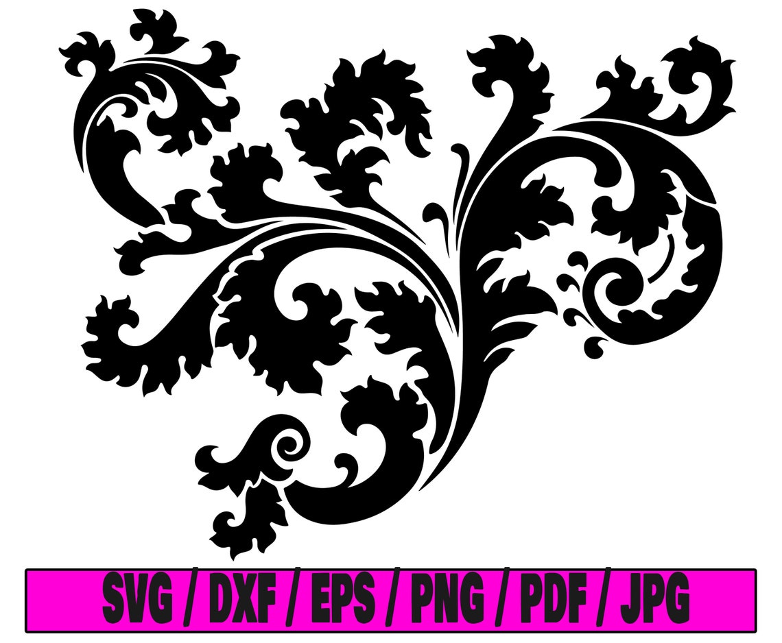 Floral Ornament Svg, Damask Svg, Ornament Silhouette Svg, Svg Cut File ...