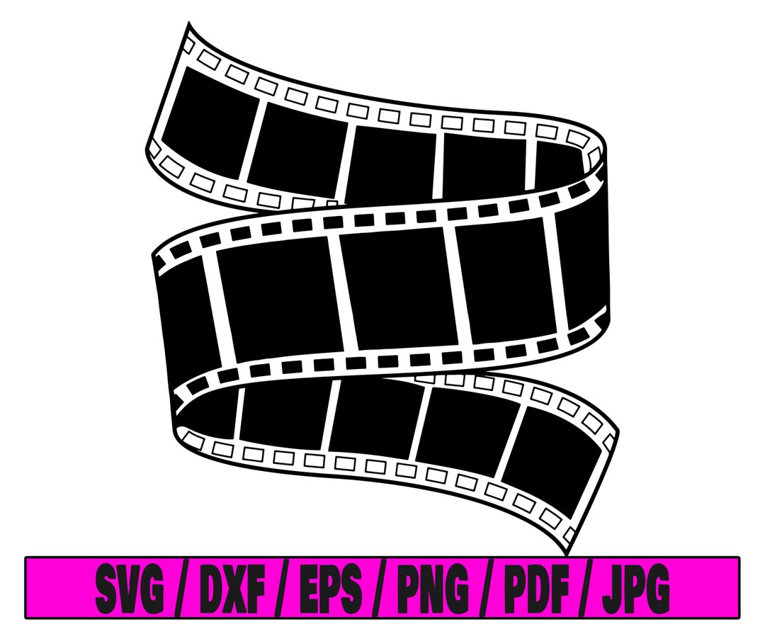 Film Roll Svg, Cinema Svg, Film Roll Silhouette Svg, Black and White ...