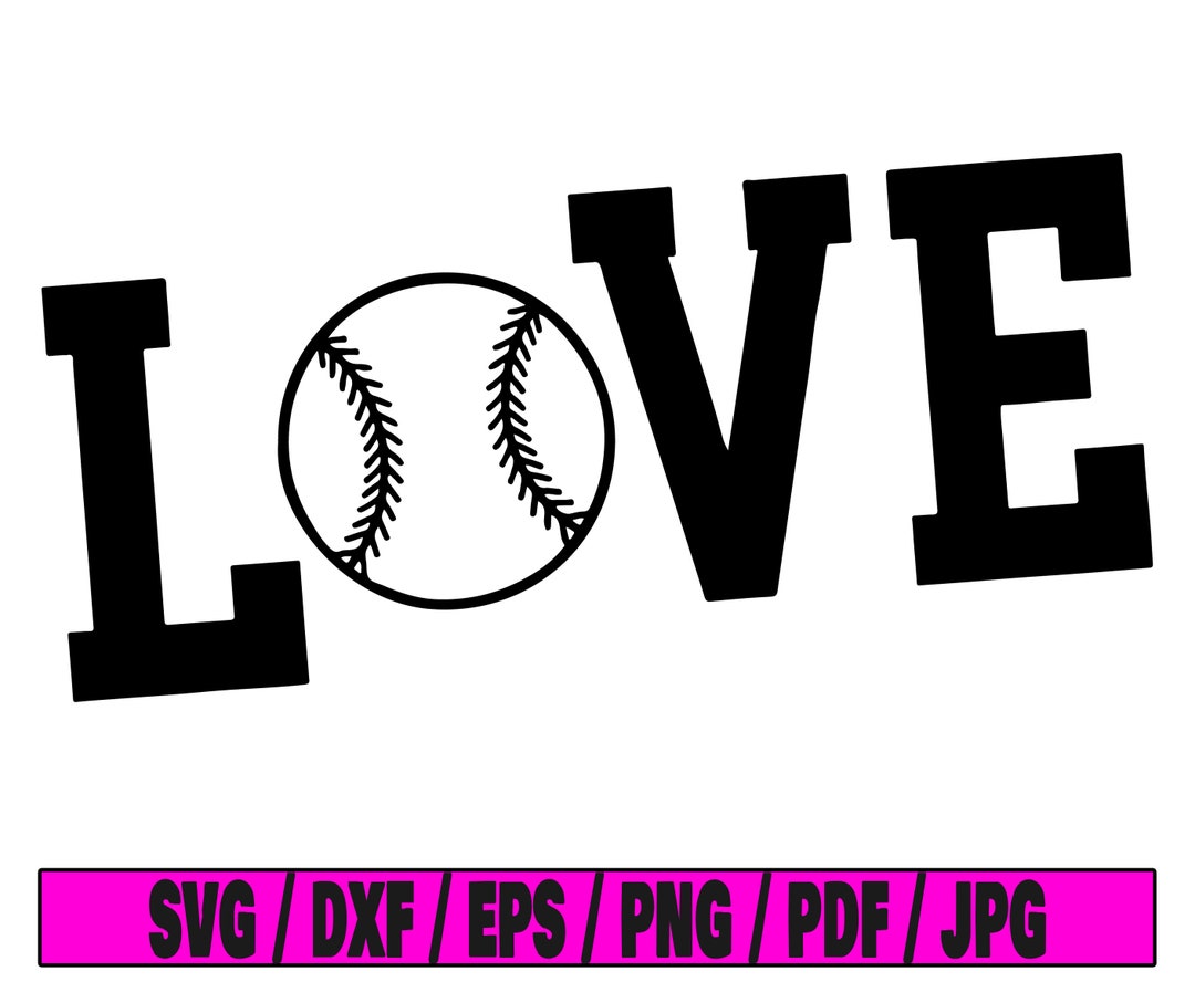 Baseball Love Svg, Baseball Svg, Baseball Love Silhouette Svg, Love Svg ...